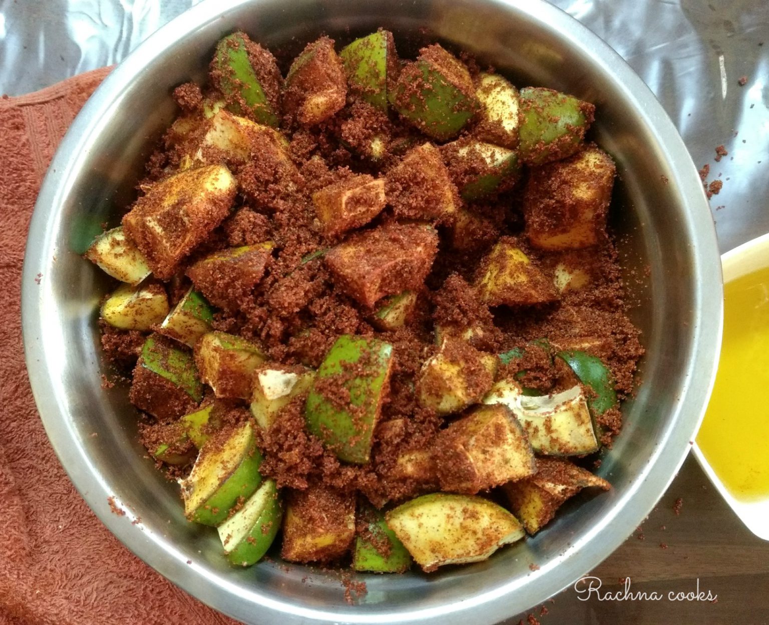 Spicy Mango Pickle Recipe Andhra Style | Avakaya Recipe (Step-by-step ...