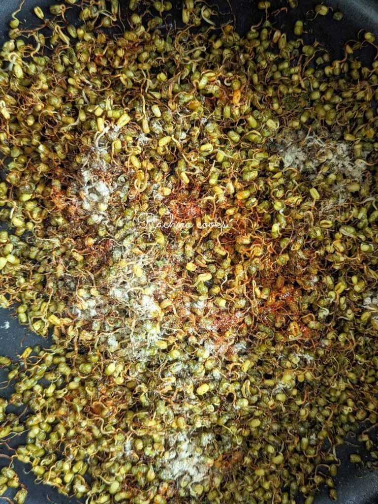 Air Fryer Roasted Sprouted Moong - Rachna cooks